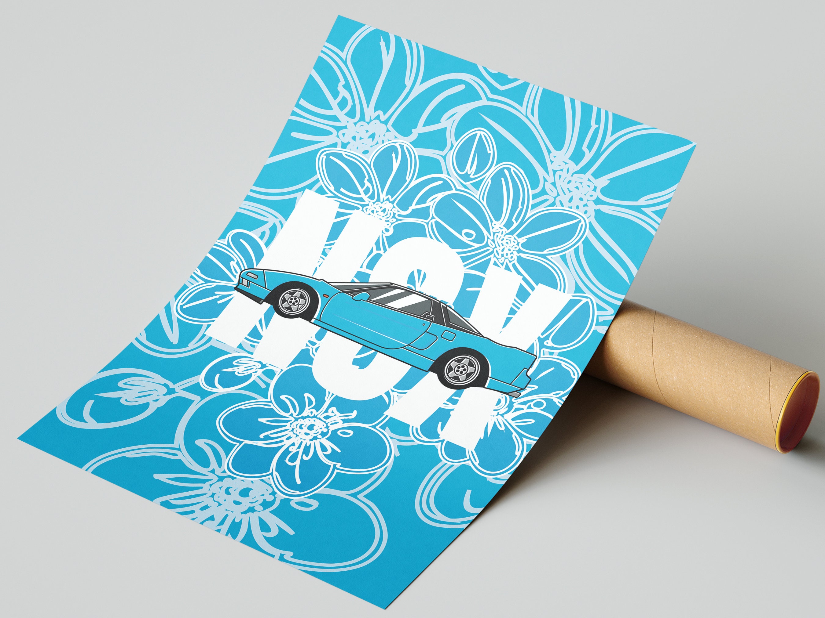 Acura NSX Poster, Minimalist JDM Car Poster, Sports Car Wall Art ...