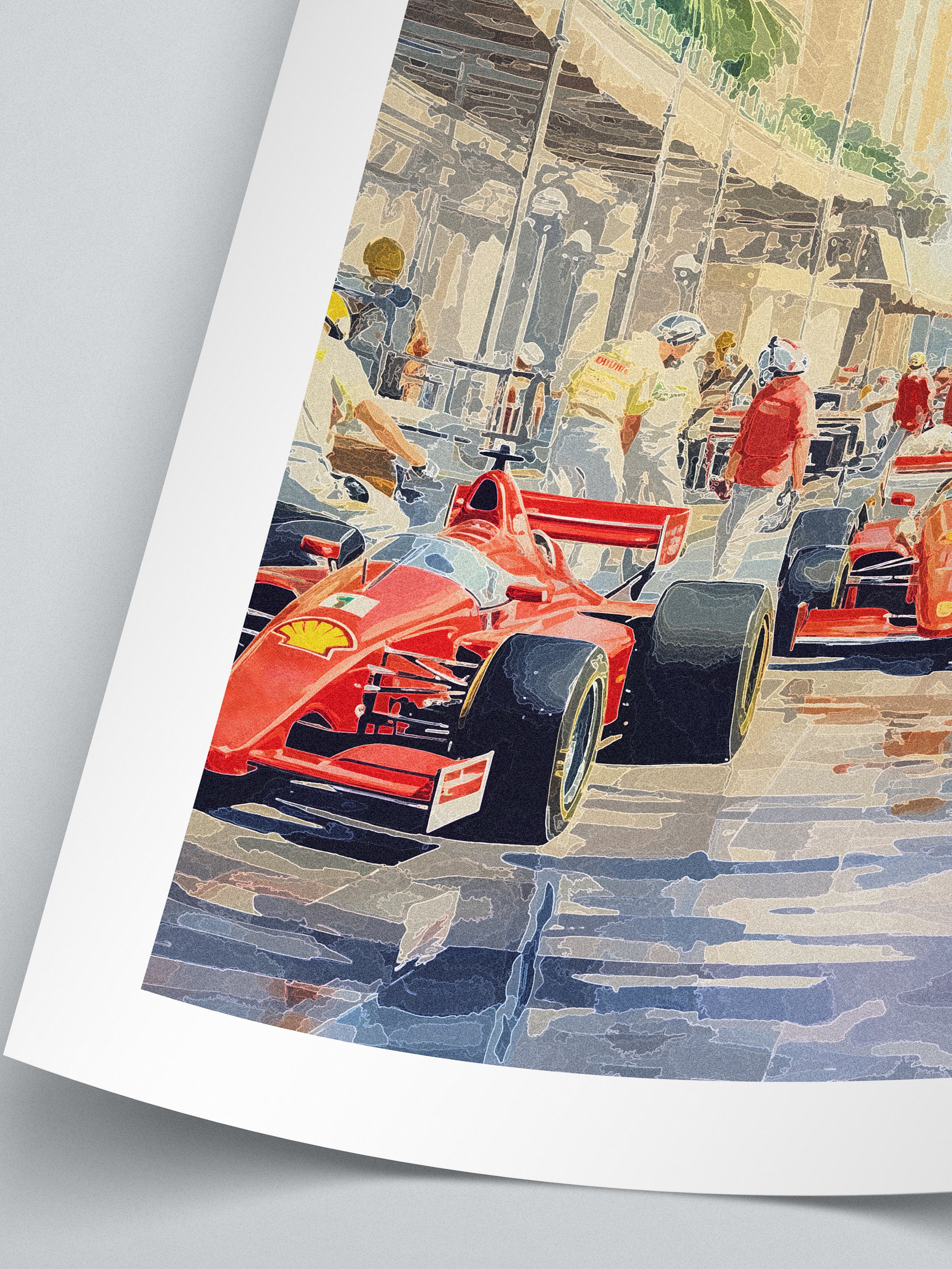 Vintage Monaco Grand Prix Illustration Poster, F1 Pit Stop Poster ...