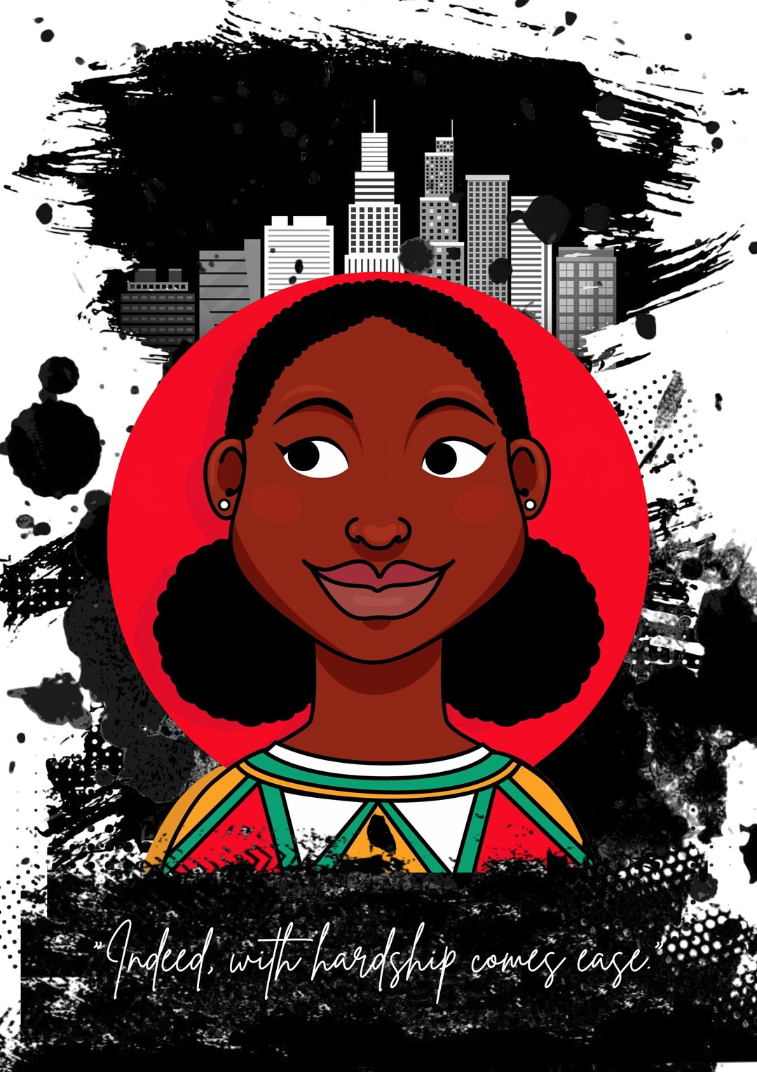Grace in Adversity: Inspirational Black African Wall Art With Urban ...