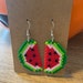 Watermelon Slice Earrings, Watermelon, Earrings, 8bit Earrings, Fruit ...