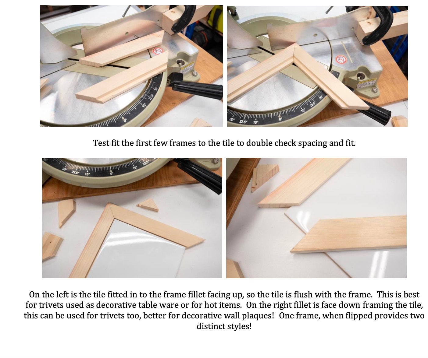 Instructions on How to Make A Ceramic Trivet PDF DIY Wood Frame White ...