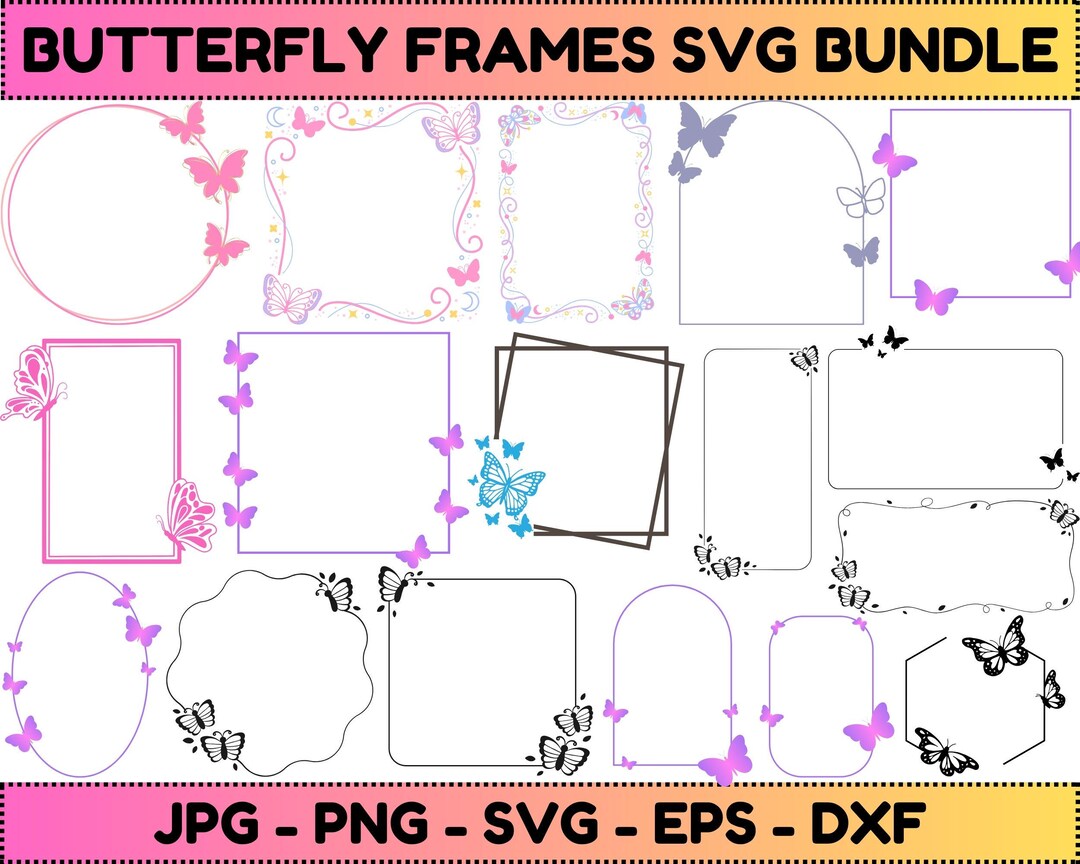 Butterfly Frame Svg Bundle , Butterfly Circle Monogram Frames ...