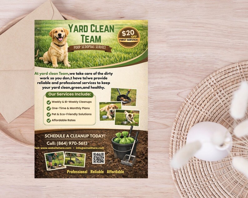 Editable Poop Scooping Service Flyer, Pet Waste Cleanup Marketing (8 ...