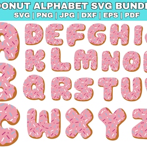 Pink Donut Alphabet SVG: Kids Font, Letters (digital Download) - Etsy