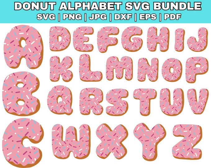 Alphabet Donut Kids Svg, Donut Letters, Donut Lover Svg, Forever Sweet ...