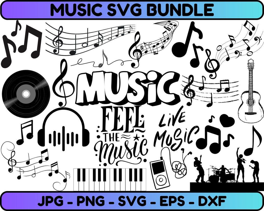 Music SVG Bundle, Music Notes Png Clipart, Musical Notes Vector ...