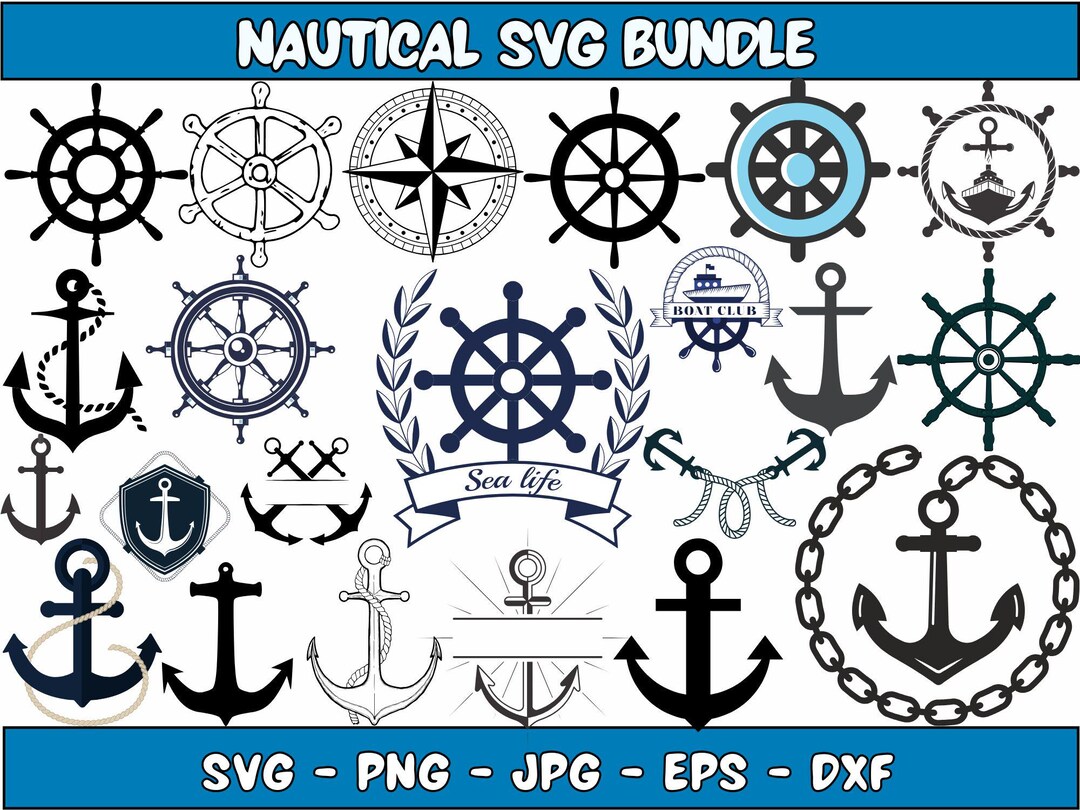 Nautical SVG Bundle, Nautical PNG Bundle, Nautical Clipart, Sailling ...