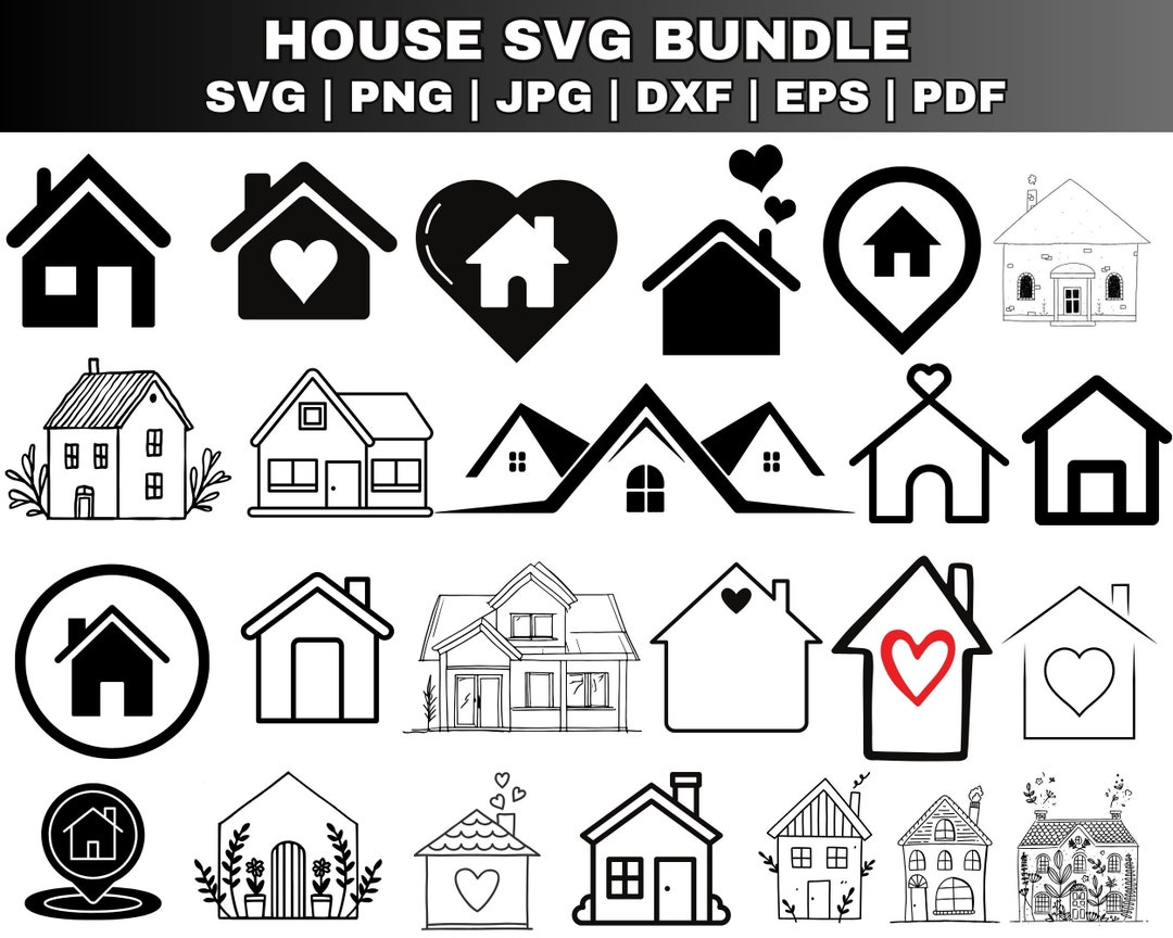 House SVG Bundle: Scandinavian, Floral, Tiny House Designs (cut File ...