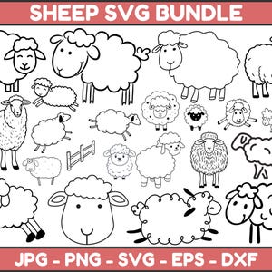 Sheep SVG Bundle: Animal Clip Art, Vector Files (digital Download) - Etsy