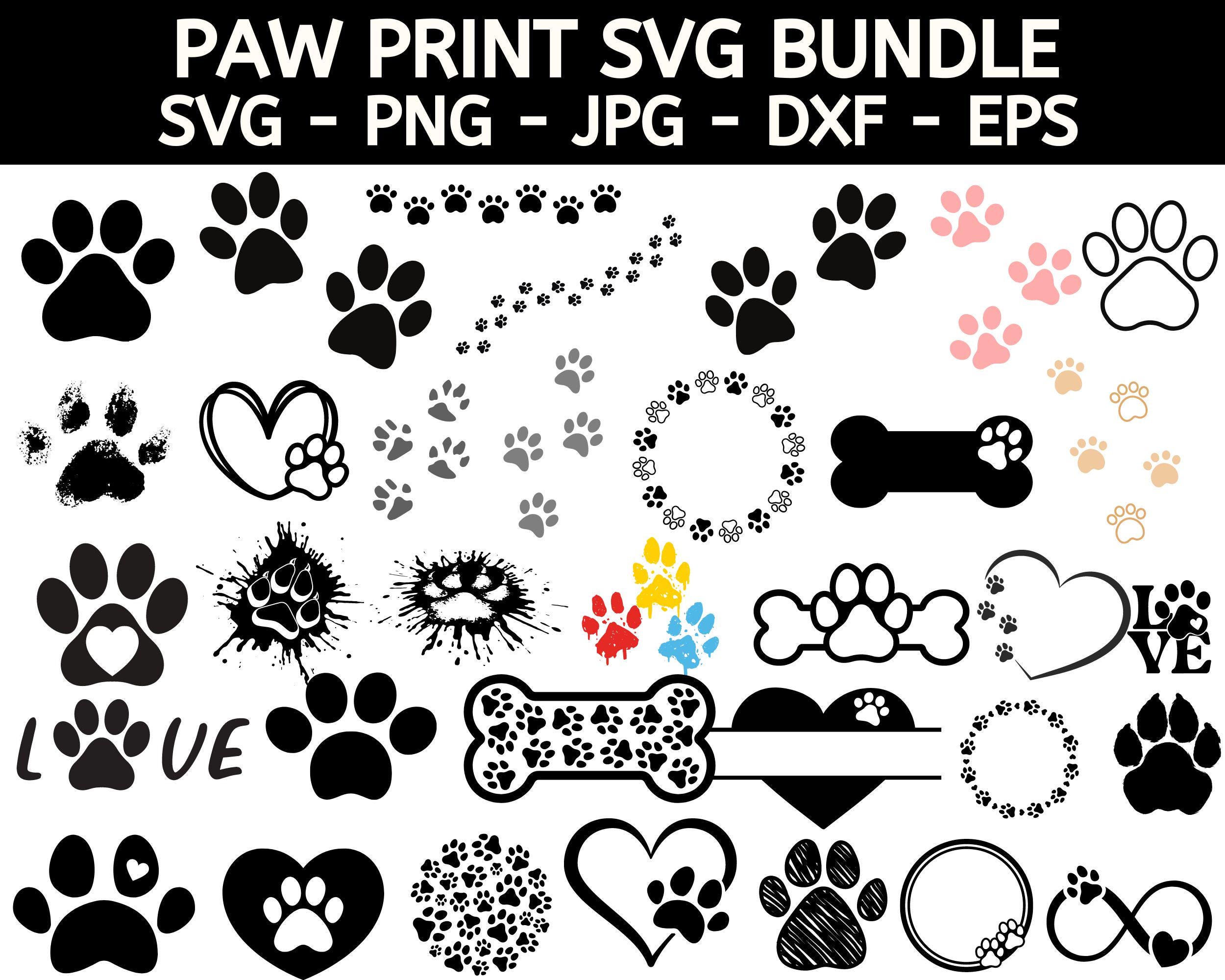Paw Print SVG Bundle: Dog & Cat Paw Designs (digital Download) - Etsy