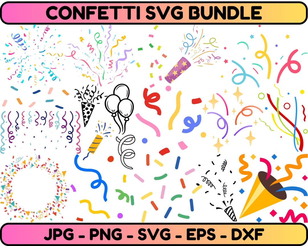 Confetti SVG Bundle: Birthday Party Clipart (digital Files) - Etsy