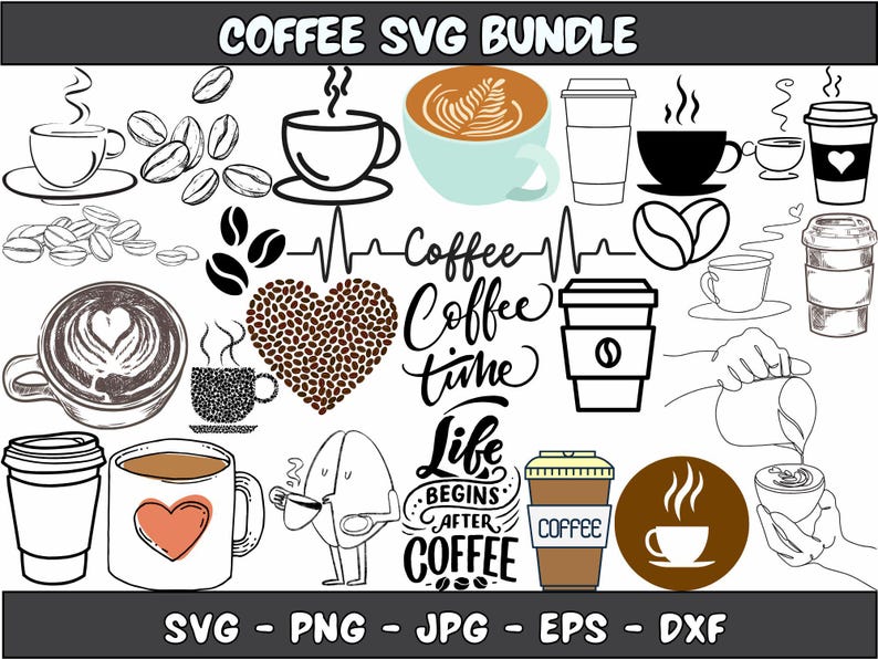 Coffee Svg, Coffee Cup Svg, Coffee Svg Bundle, Coffee Clipart, Mug Svg ...