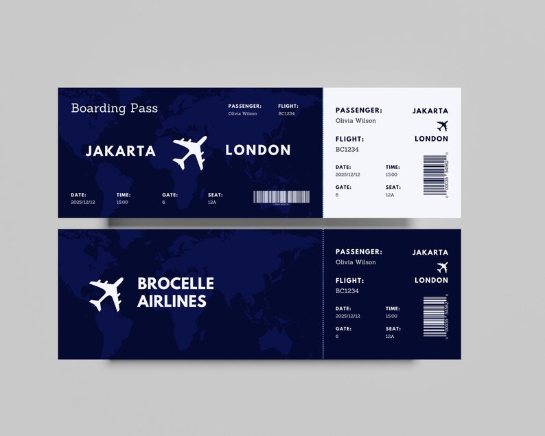 Editable Boarding Pass Template, Canva Boarding Pass, Customizable ...