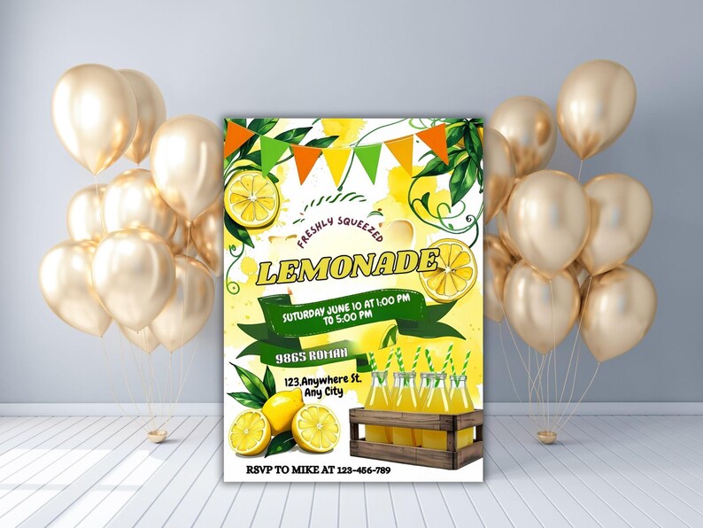 Editable Lemonade Stand Sign: Printable Summer Fundraiser Flyer (5x7 ...