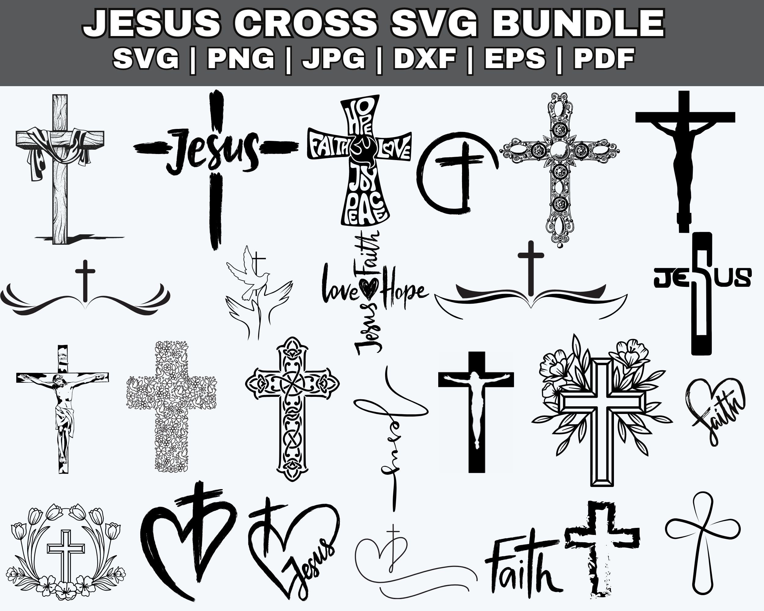 Jesus Cross SVG Bundle: Christian Faith Designs (digital Download) - Etsy
