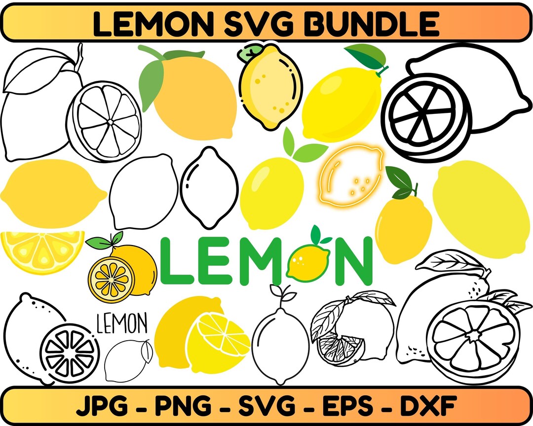 Lemon SVG Bundle - Lemon PNG Bundle - Lemon Clipart - Lemon SVG Cut Files for Cricut, Lemon ...