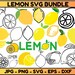 Lemon SVG Bundle: Clipart, Cut Files for Cricut (digital Download) - Etsy