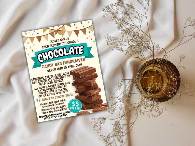 Editable Chocolate Fundraiser Flyer: School PTA Event (digital Download ...