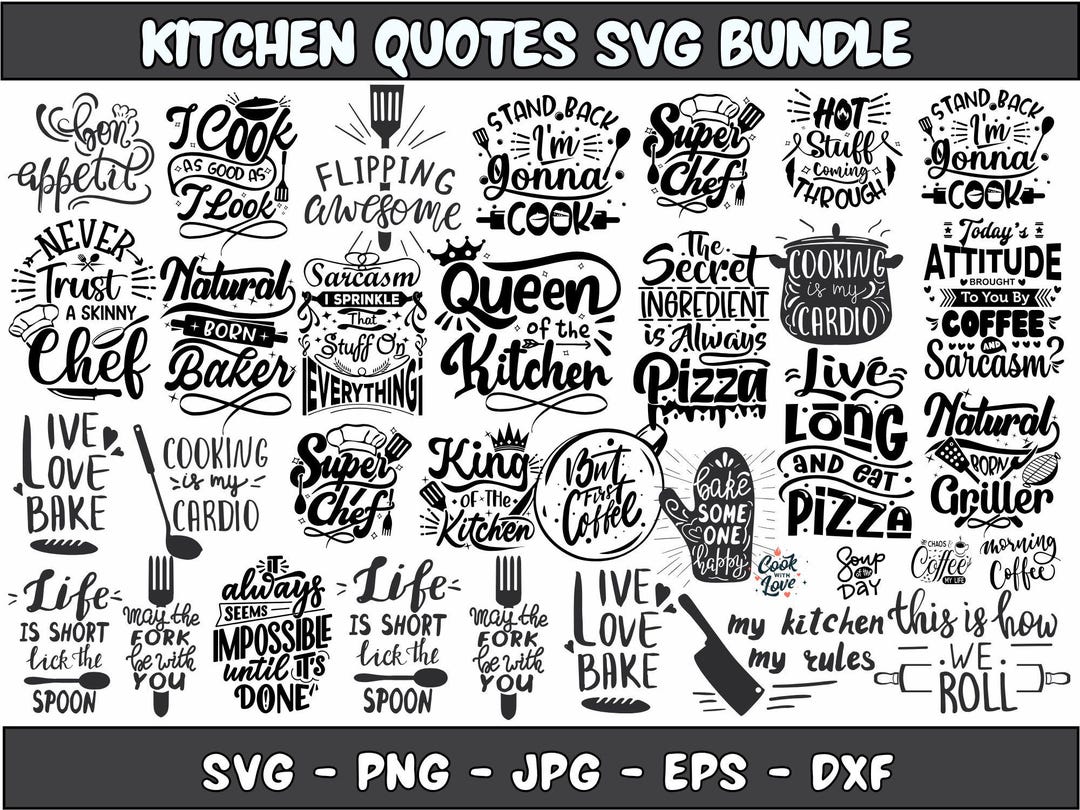 Kitchen SVG Bundle, Kitchen Svg Cut File, Kitchen Quotes SVG, Kitchen ...