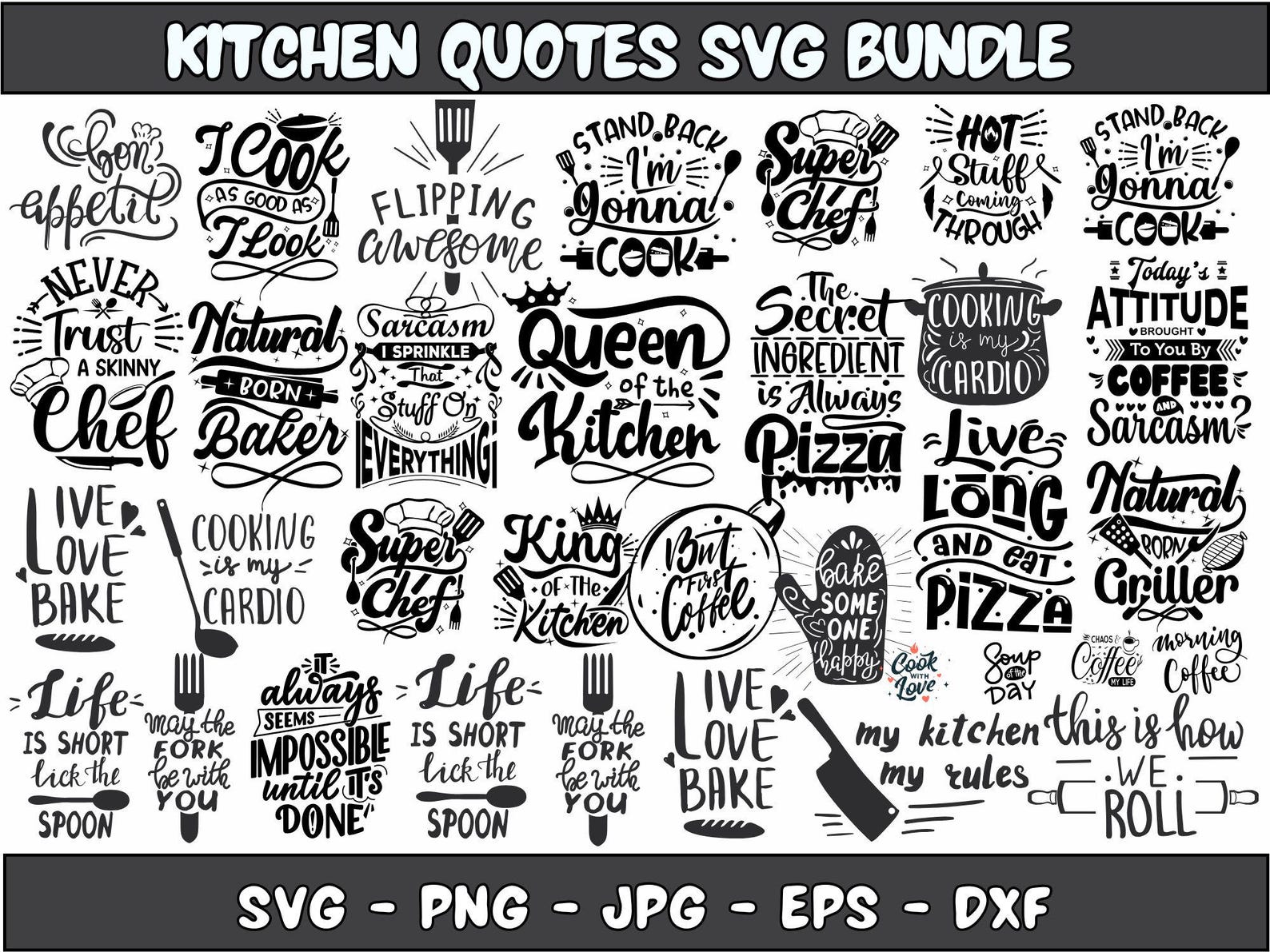 Kitchen SVG Bundle, Kitchen Svg Cut File, Kitchen Quotes SVG, Kitchen ...