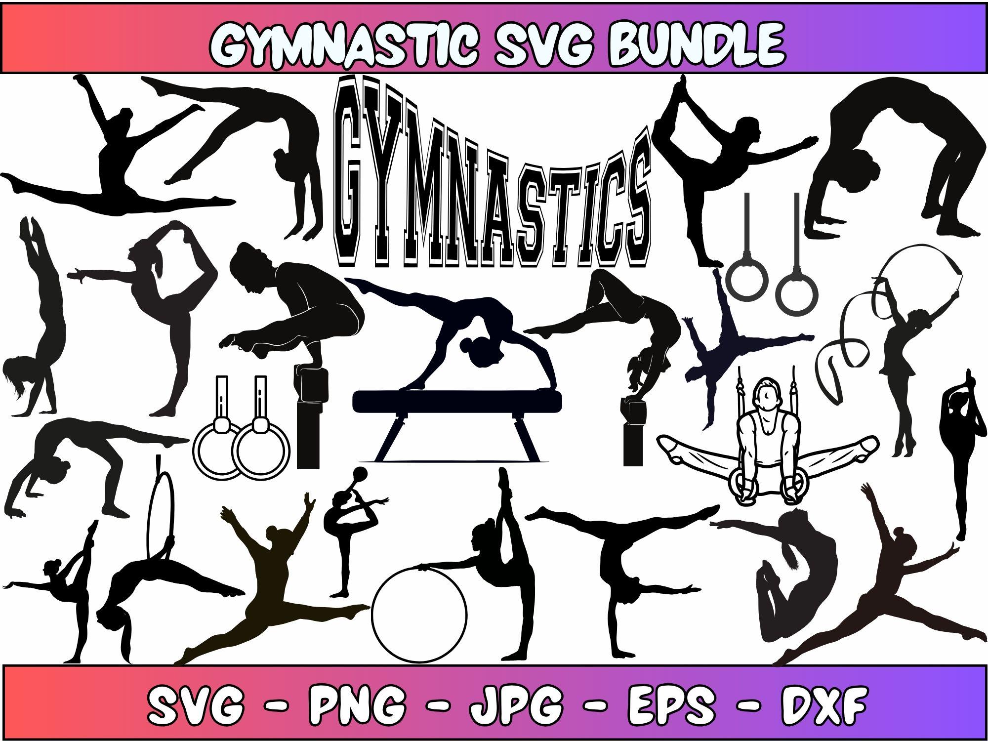 Gymnast SVG Cutting Files, Gymnastics Silhouette Cricut, Cameo, Instant ...