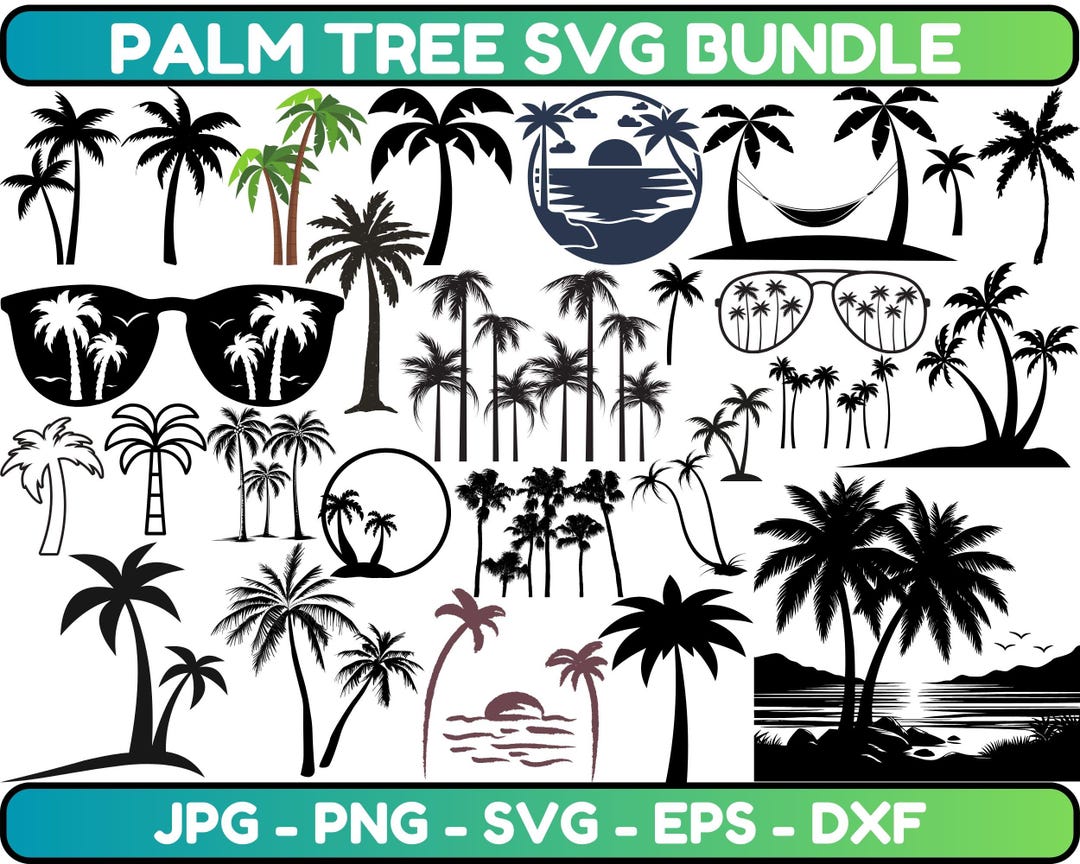 Palm Tree SVG Bundle: Silhouette Cut Files (digital Download) - Etsy