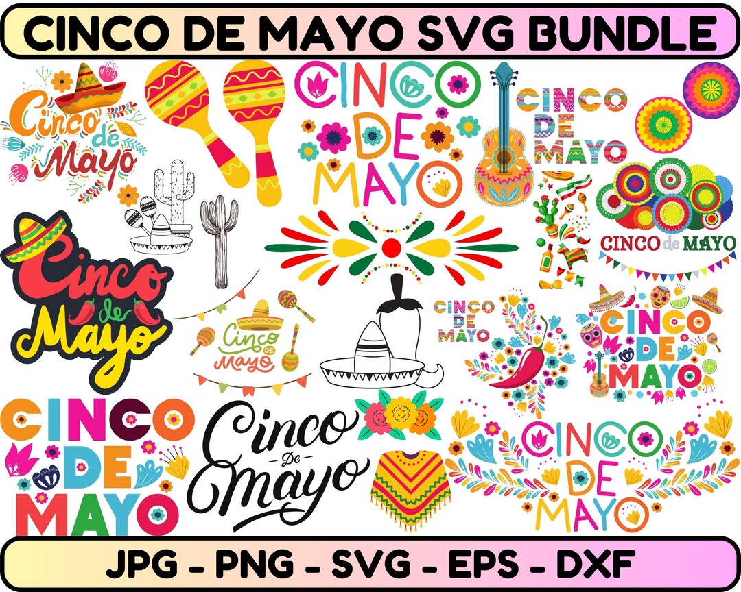 Cinco De Mayo Clipart: Mexico Fiesta SVG Bundle (digital Download) - Etsy