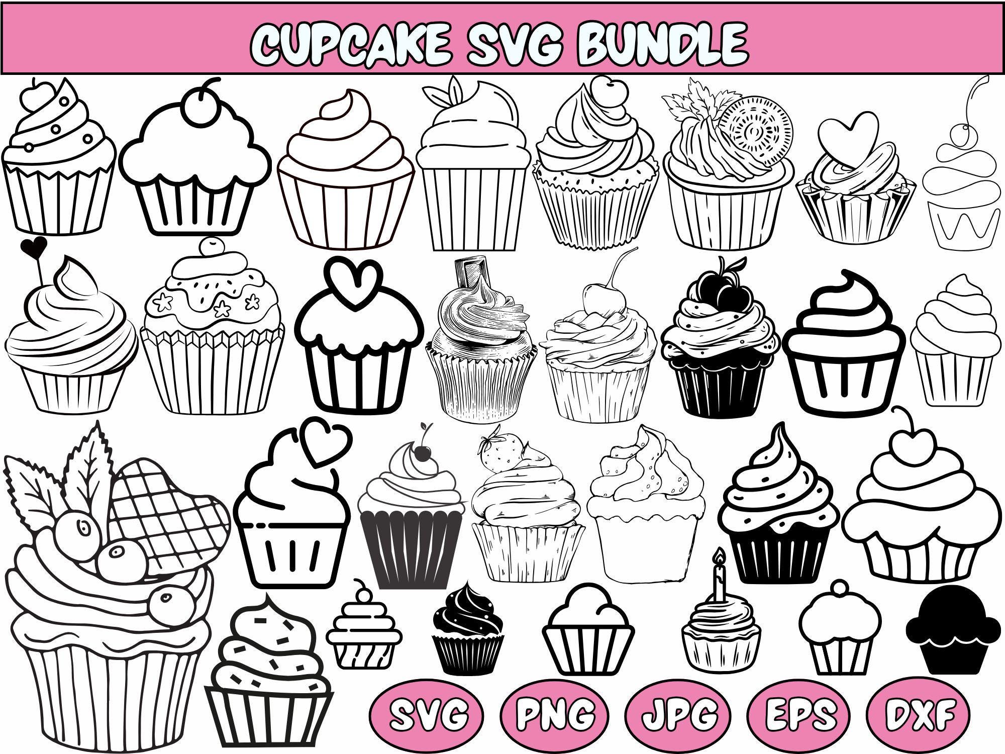 Cupcake SVG Bundle: Cake Cut Files, Clipart (digital Download) - Etsy