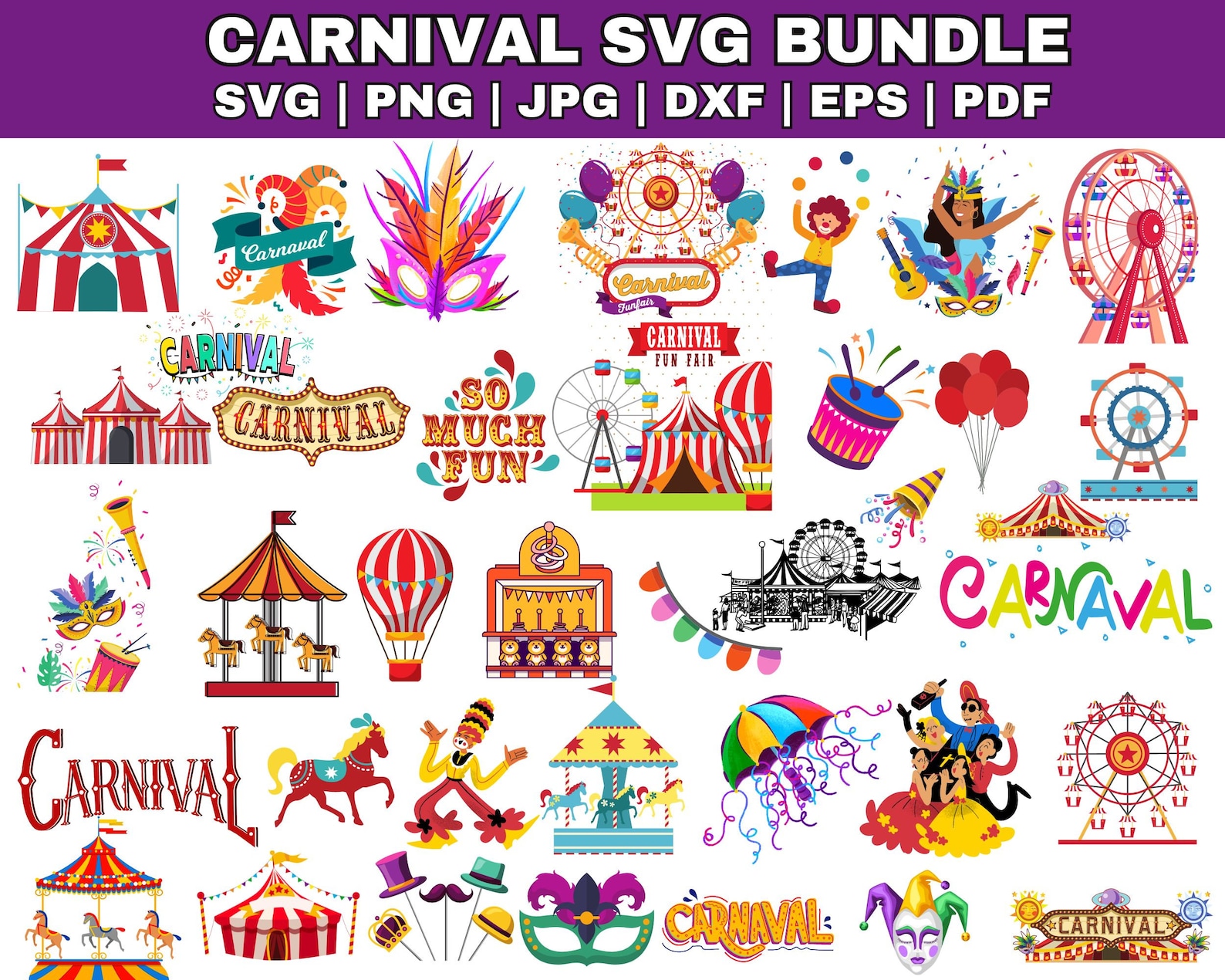 Carnival Svg Circus Svg Bundle Mega Carnival Svg Bundle Carnival Png ...