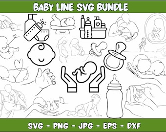 Baby Line Drawing 6 | Newborn Babies Line Drawing Digital File | Boy ...