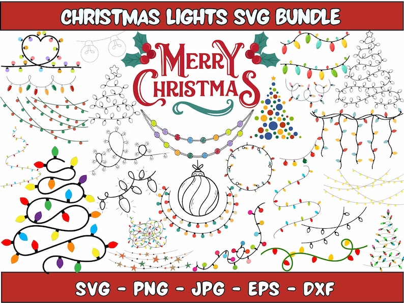 Christmas Lights SVG, Christmas Light String SVG, Christmas Lights ...