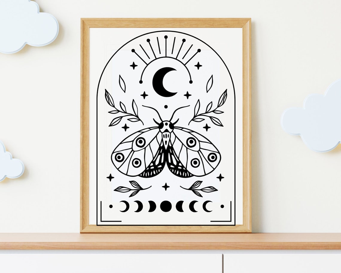 Moth SVG, Moths Clipart, Moth SVG Bundle, Moth Line Drawing, Cut File ...