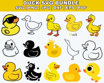 Duck Svg Bundle, Rubber Ducky Svg, Rubber Duck Svg, Duck Clipart, Duck ...