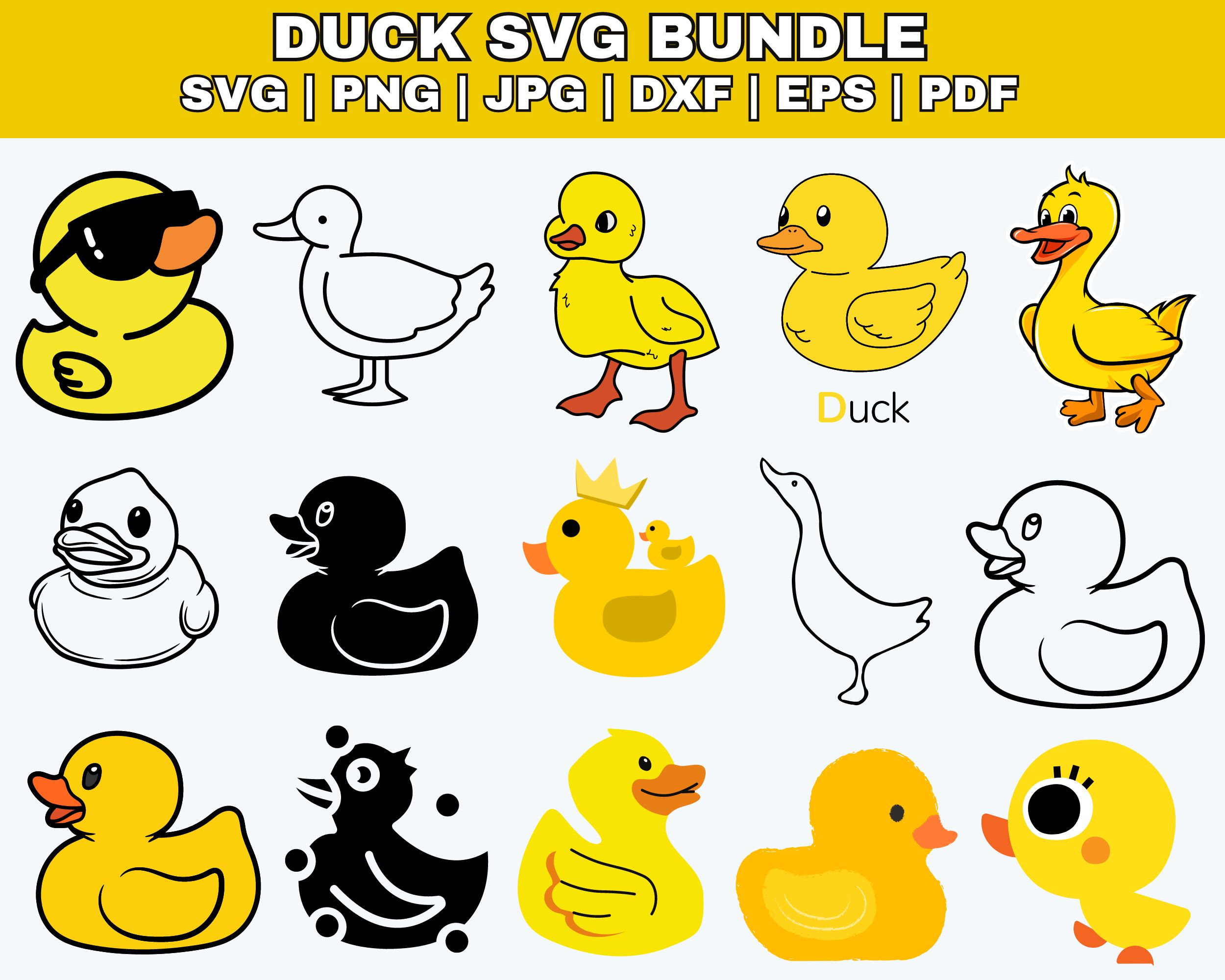 Duck Svg Bundle, Rubber Ducky Svg, Rubber Duck Svg, Duck Clipart, Duck ...