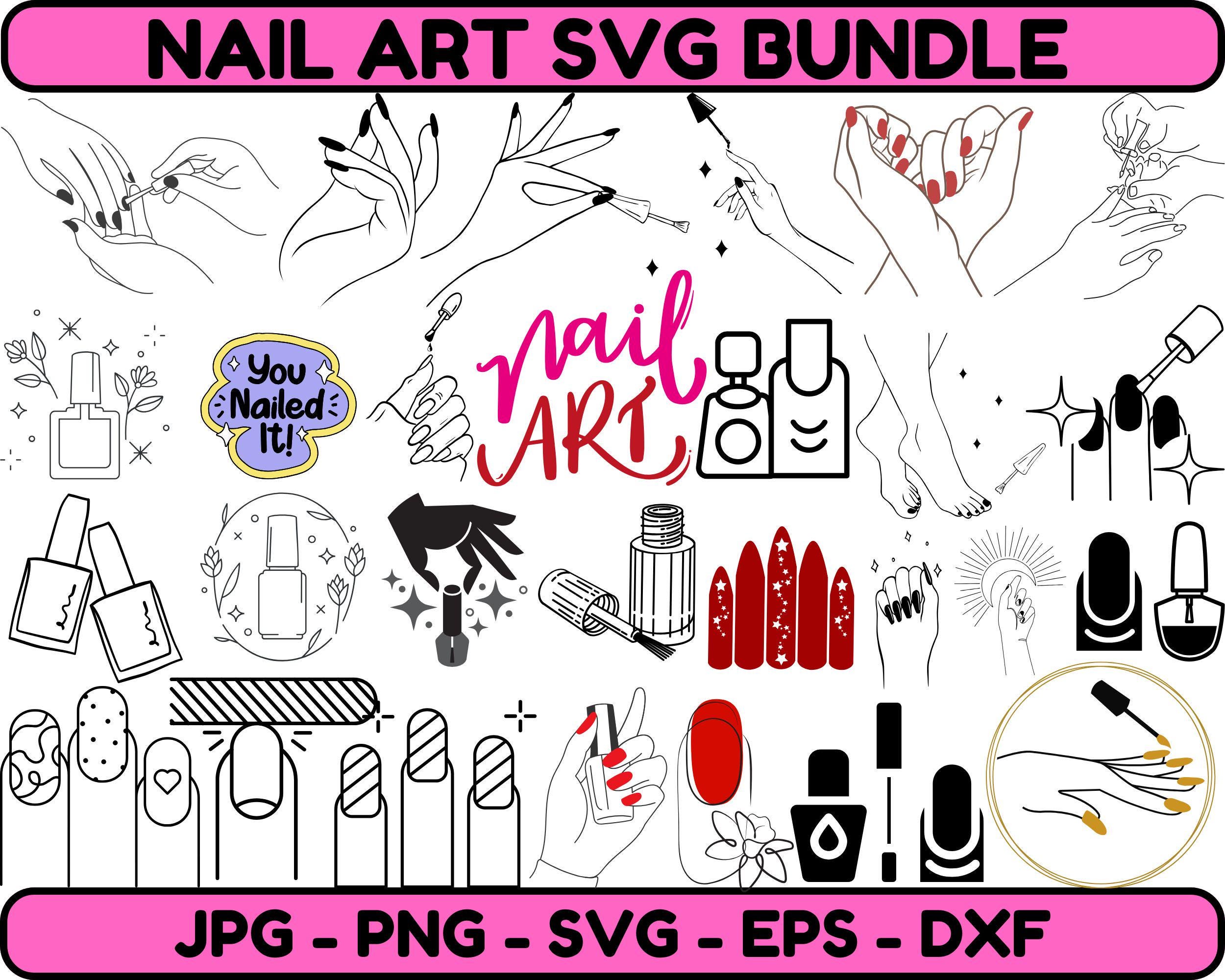 Nail Art SVG Bundle\ Girl Hand Svg\ Nail Art Cut File\ Nail Tech Svg ...