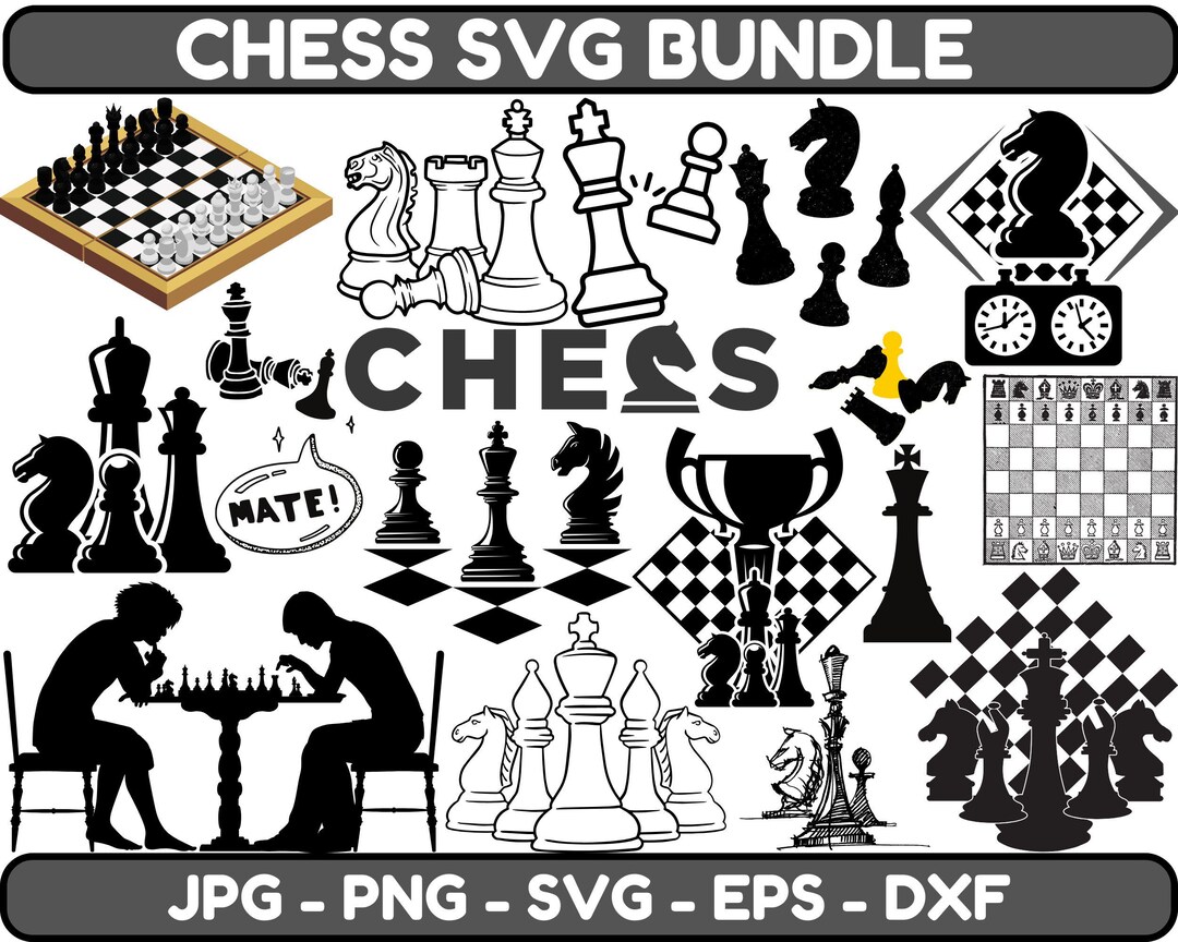 Chess SVG Bundle: Game Pieces Clipart (digital Download) - Etsy