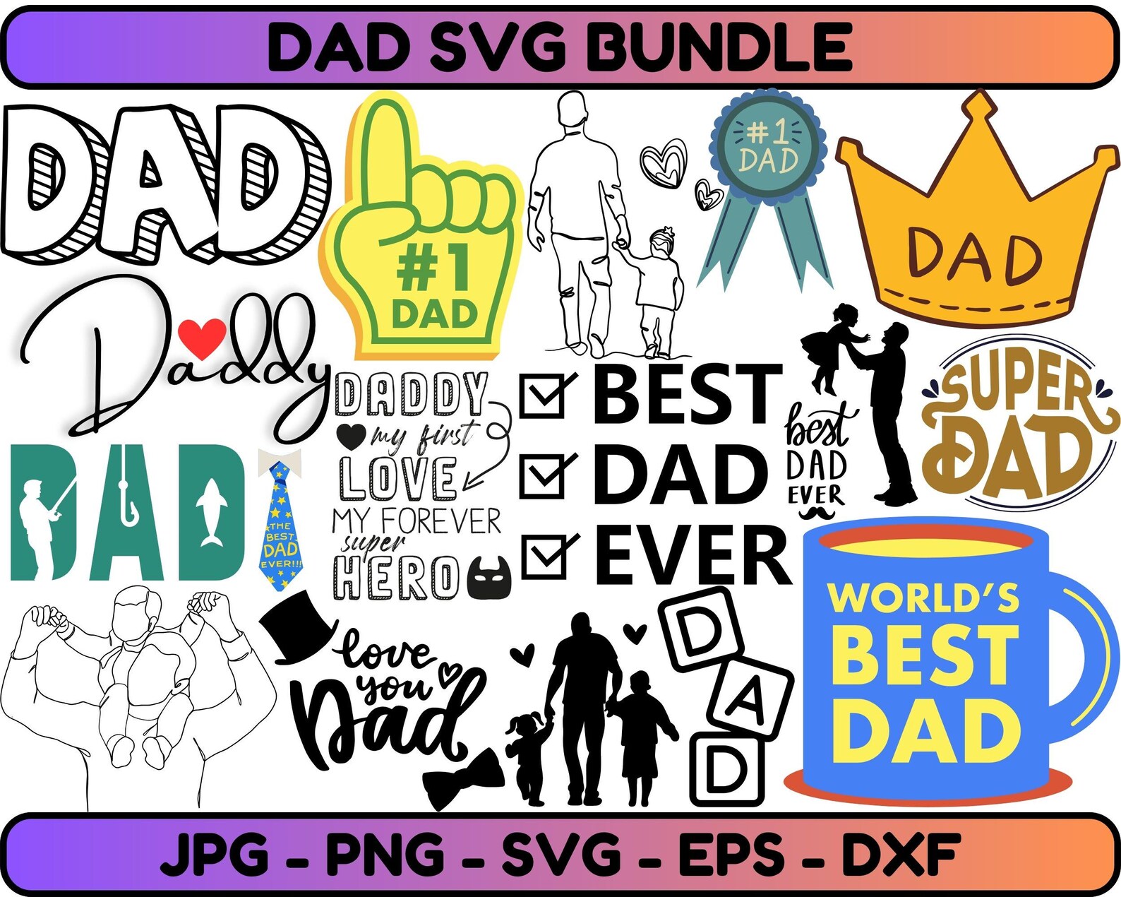 Dad SVG Bundle: Father's Day Cut Files (digital Download) - Etsy
