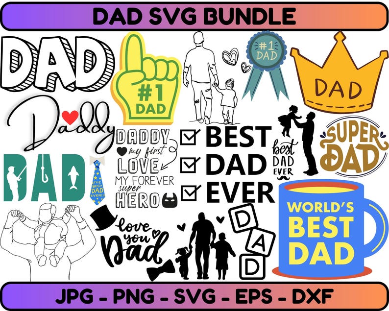 Dad SVG Bundle: Father's Day Cut Files (digital Download) - Etsy