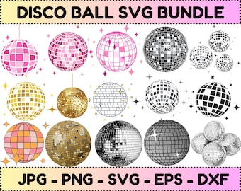 Disco Ball SVG, Disco Ball PNG, Mirror Ball, SVG for Cricut, Discoball ...