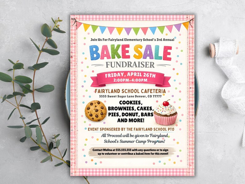 Editable Bake Fundraiser Flyer Template (digital Download) - Etsy