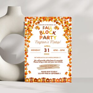 Fall Block Party Flyer Template: Autumn Neighborhood Meetup (canva ...