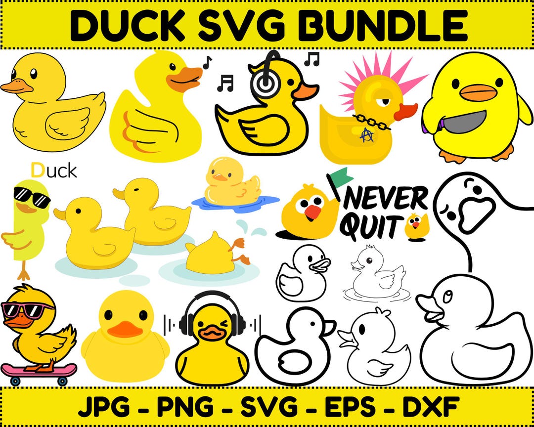Rubber Duck SVG Bundle, Cute Baby Duck Svg, Rubber Duck Clipart, Duck ...