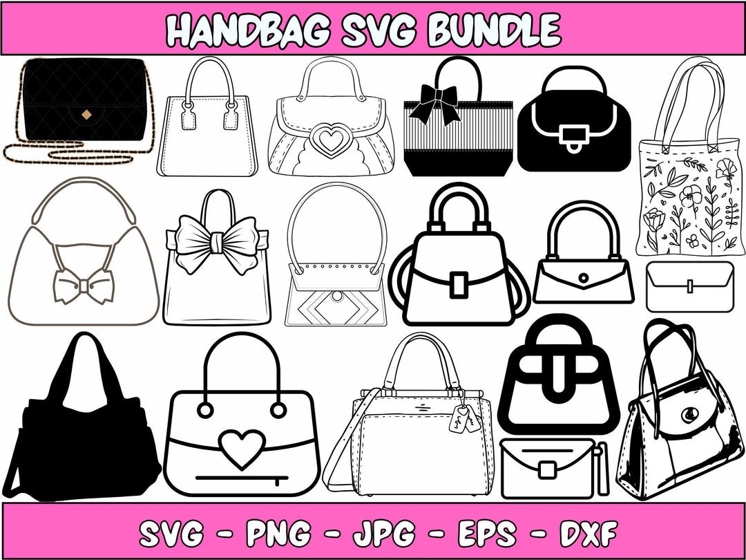 Handbag SVG Bundle, Handbag PNG Bundle, Handbag Clipart, Purse SVG Cut ...