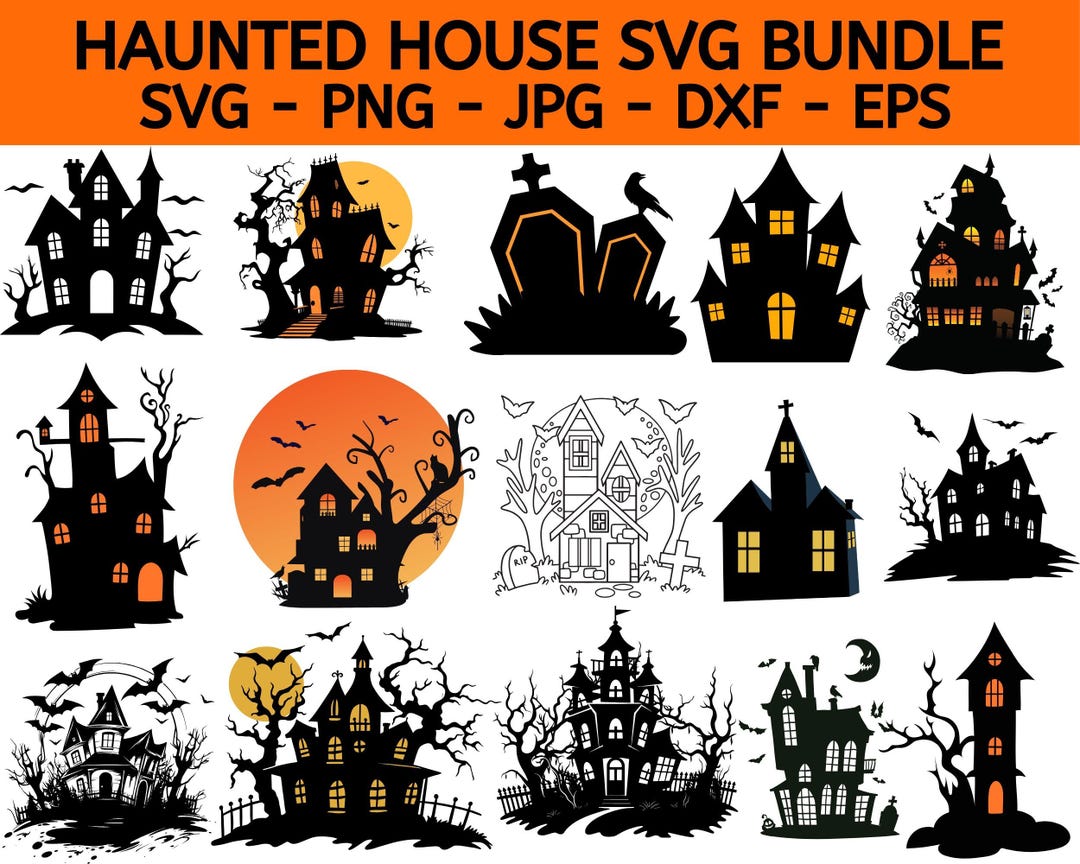 Haunted House SVG Bundle: Halloween Clip Art (digital Files) - Etsy