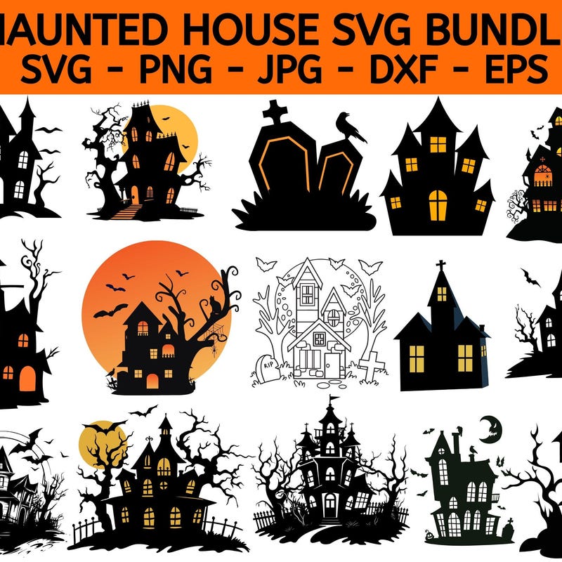 Haunted House Svg - Etsy