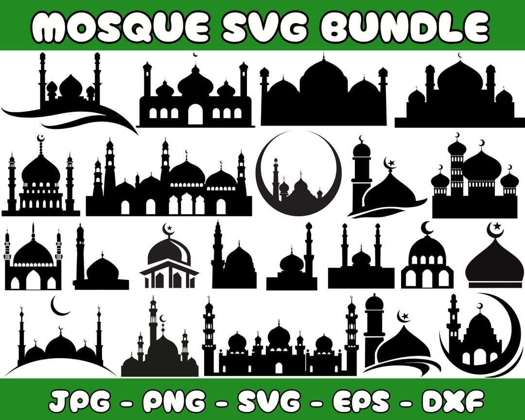 Mosque SVG Bundle, Islamic Silhouette Vector Graphics (digital Download ...