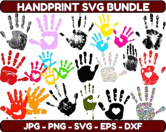 Handprint SVG, Hand Cut File, Handprint Cricut, Handprint Silhouette ...