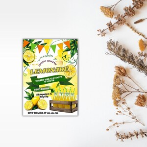 Editable Lemonade Stand Sign: Printable Summer Fundraiser Flyer (5x7 ...