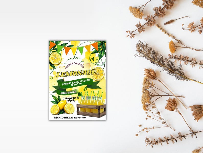 Editable Lemonade Stand Sign: Printable Summer Fundraiser Flyer (5x7 ...