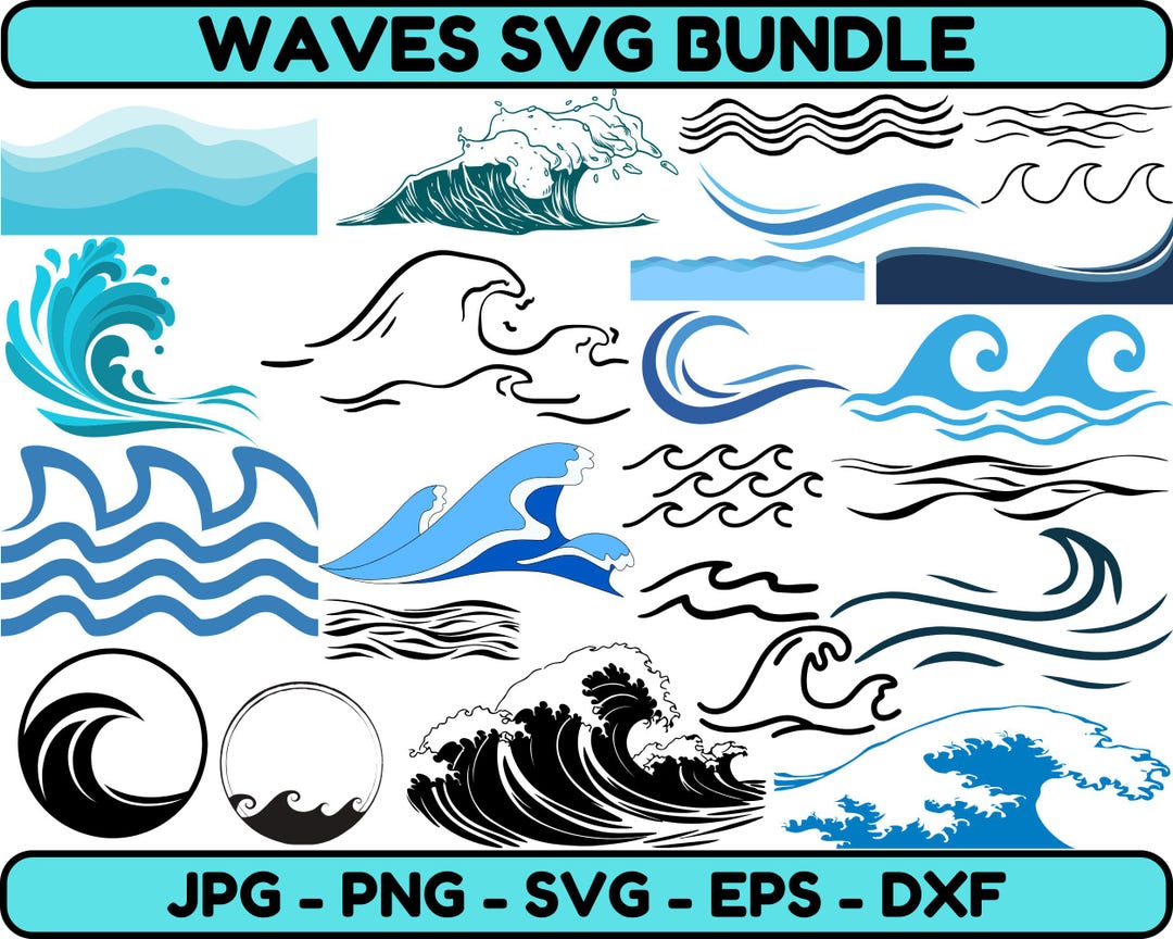 Wave Svg Bundle, Waves Svg Bundle, Waves Clipart, Svg Files for Cricut ...